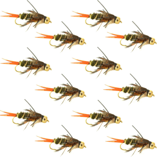Double Bead Twenty Incher Nymph Fly Fishing Flies - 1 Dozen Flies Hook ...