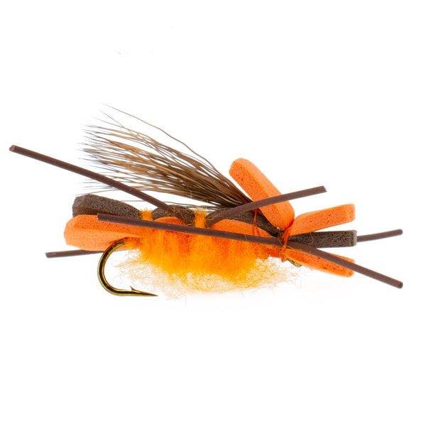 Foam Hopper Fly Assortment – 12 Pack with Box, Hook Size 10 - Midcurrent