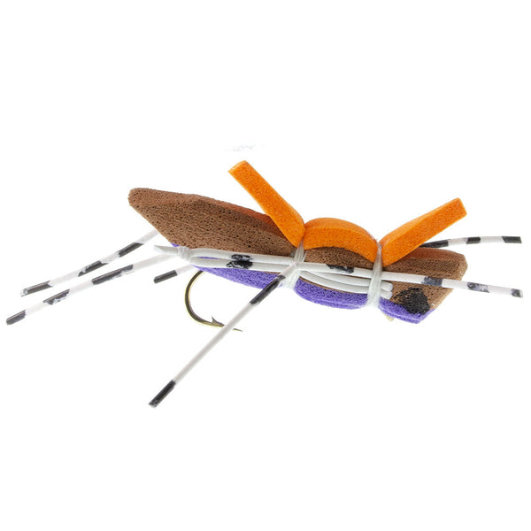 4 Pack Moorish Hopper Purple Foam Body Grasshopper Fly - Hook Size 10 ...