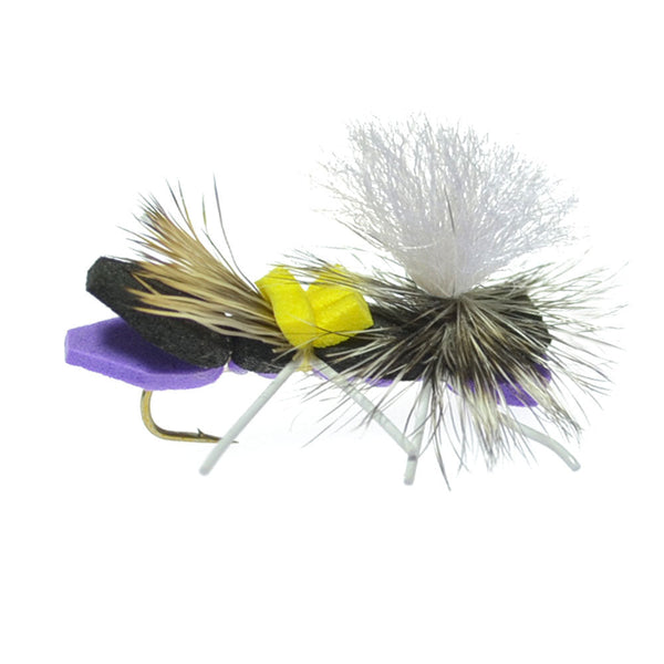 Parachute Chernobyl Ant Purple Foam Body Grasshopper Fly - 1 Dozen Fli ...