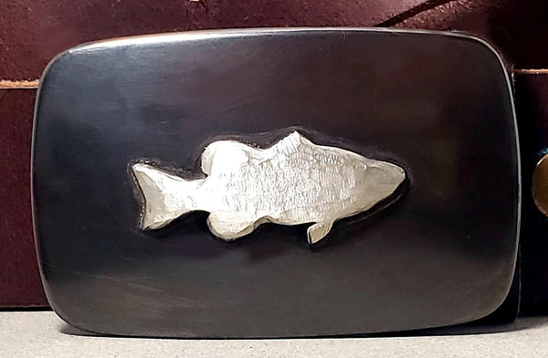 Bass Buckle with Buffalo Leather Belt - Gunmetal Edition - Midcurrent