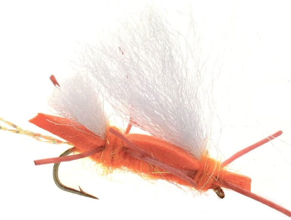Chubby Chernobyl Ant Orange Foam Body Grasshopper Fly - 6 Flies Hook S ...